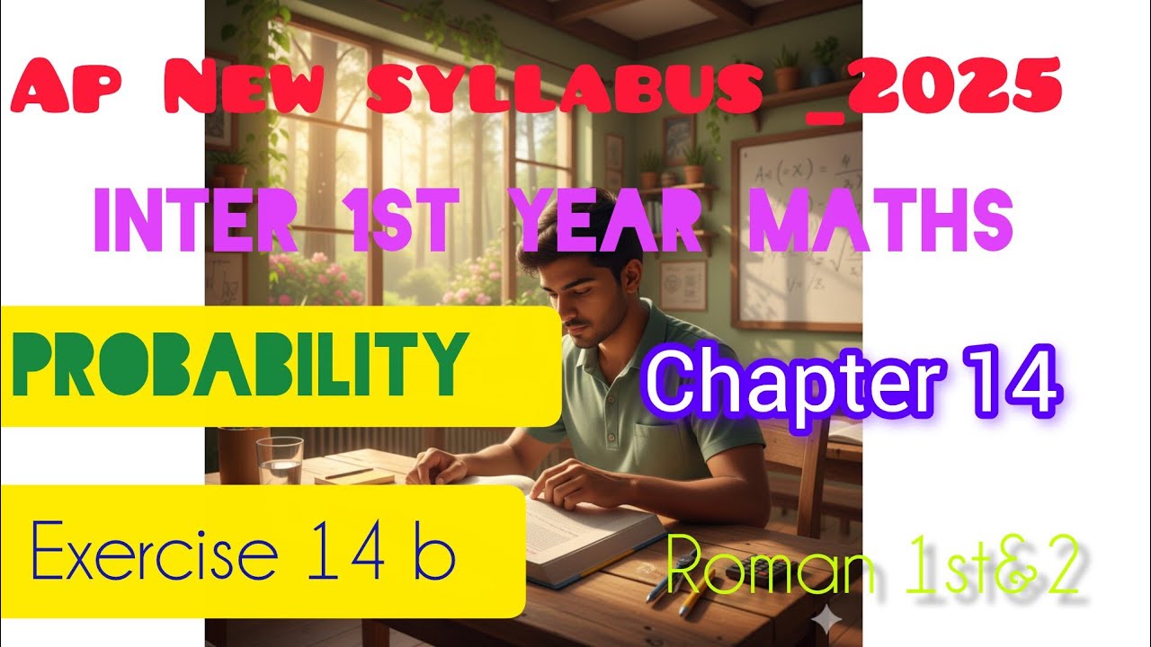 Inter 1st year maths new syllabus probability chapter 14 exercise 14 b ...