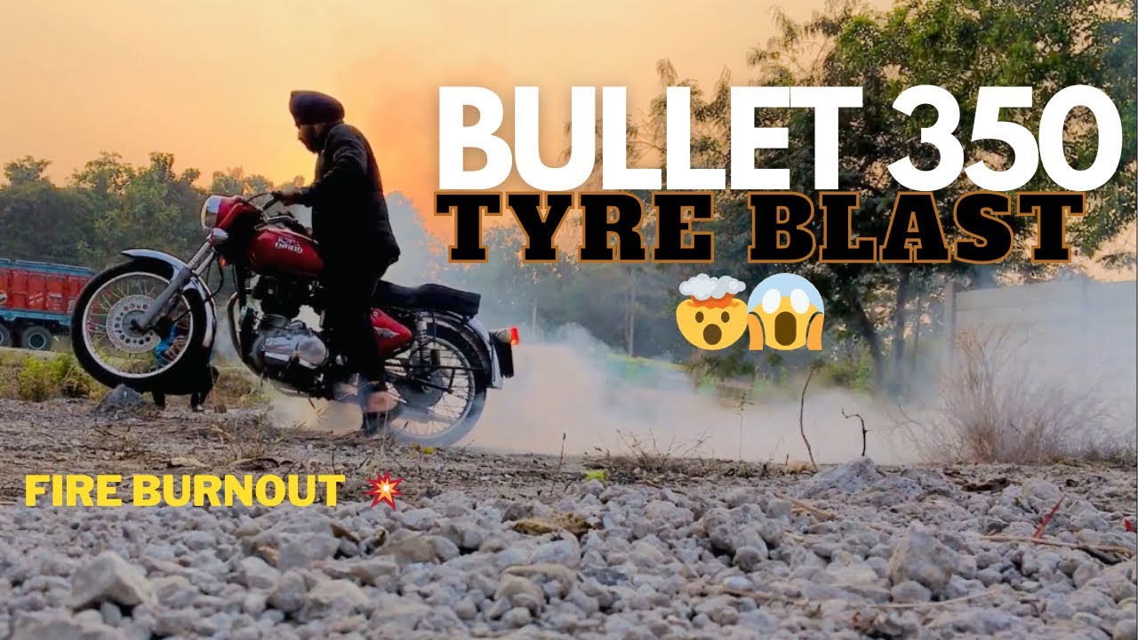 Fire Burnout Gone Wrong 😱 | Bullet 350 Stunts | Tyre Blast💥 - YouTube