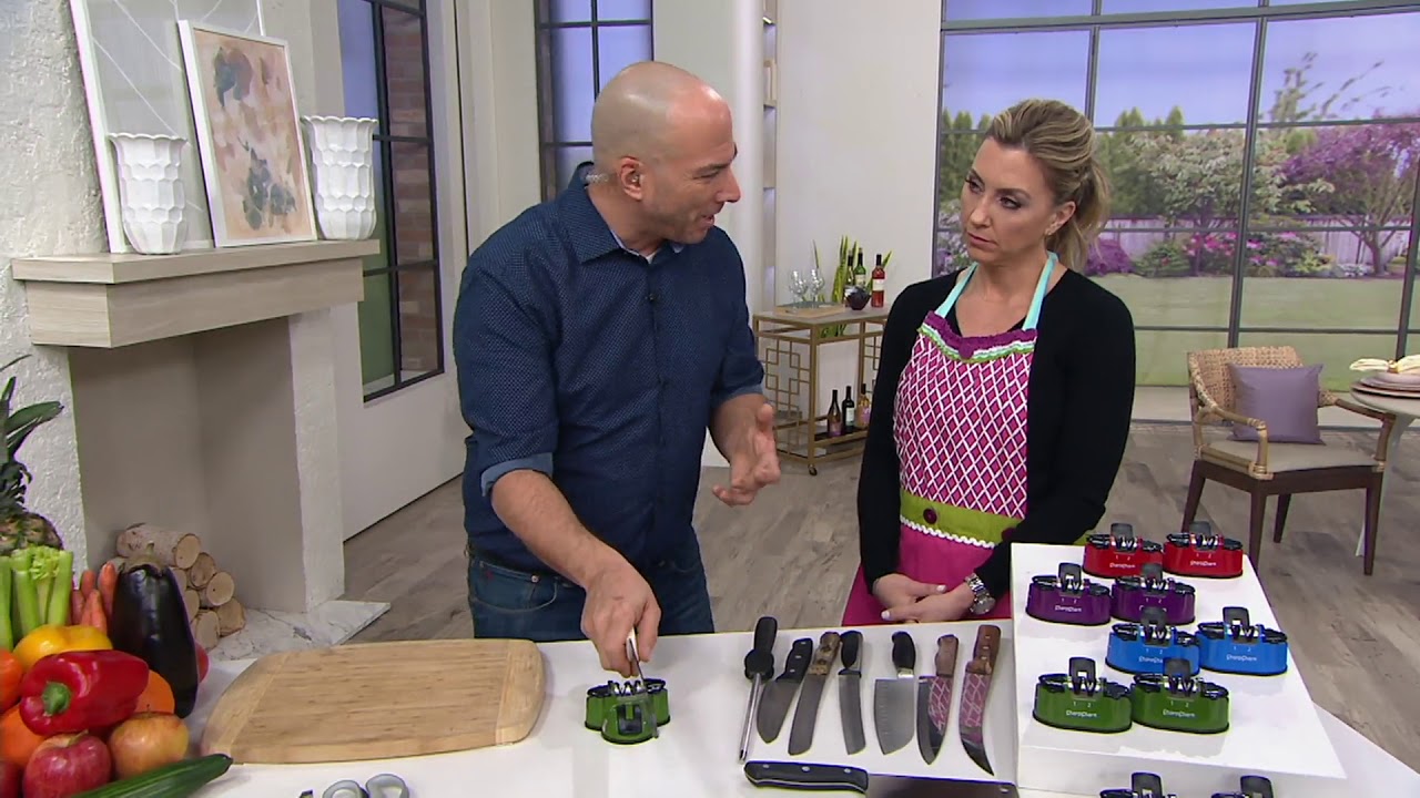 Sharp Shark Set of 2 Deluxe Knife & Scissor Sharpeners on QVC - YouTube