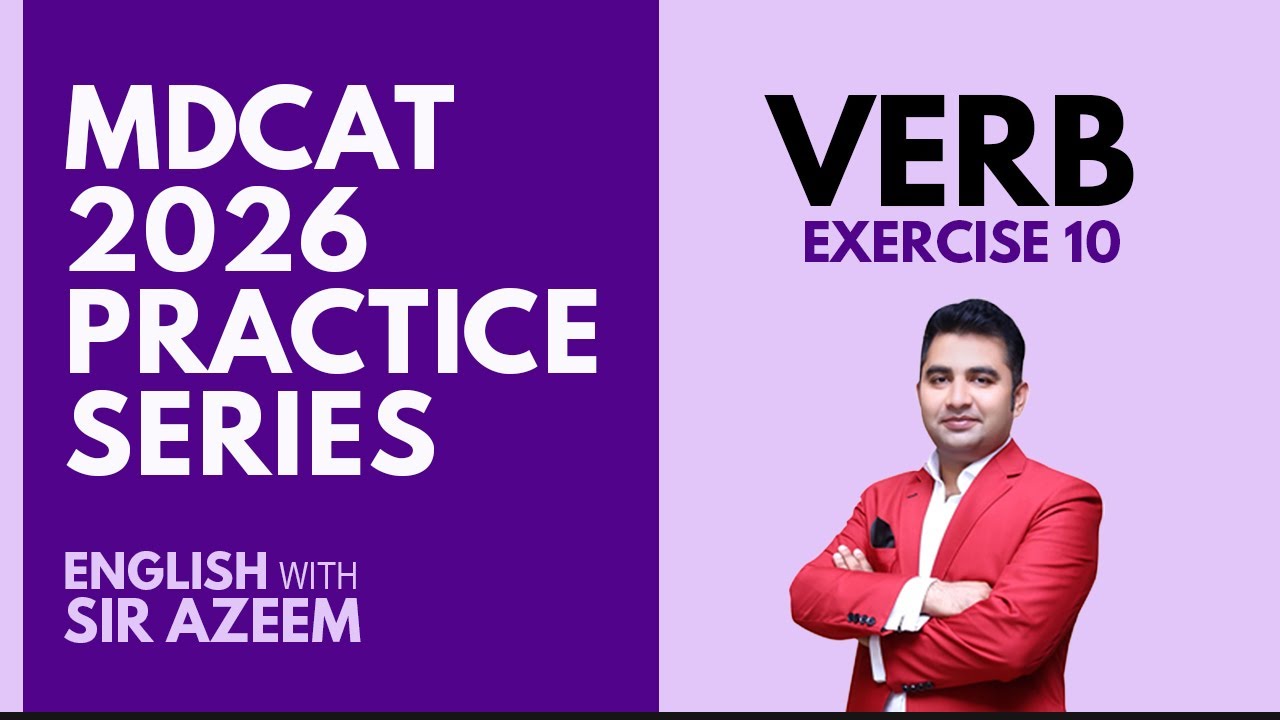 MDCAT ENGLISH I VERB I PRACTICE TEST 10 - YouTube