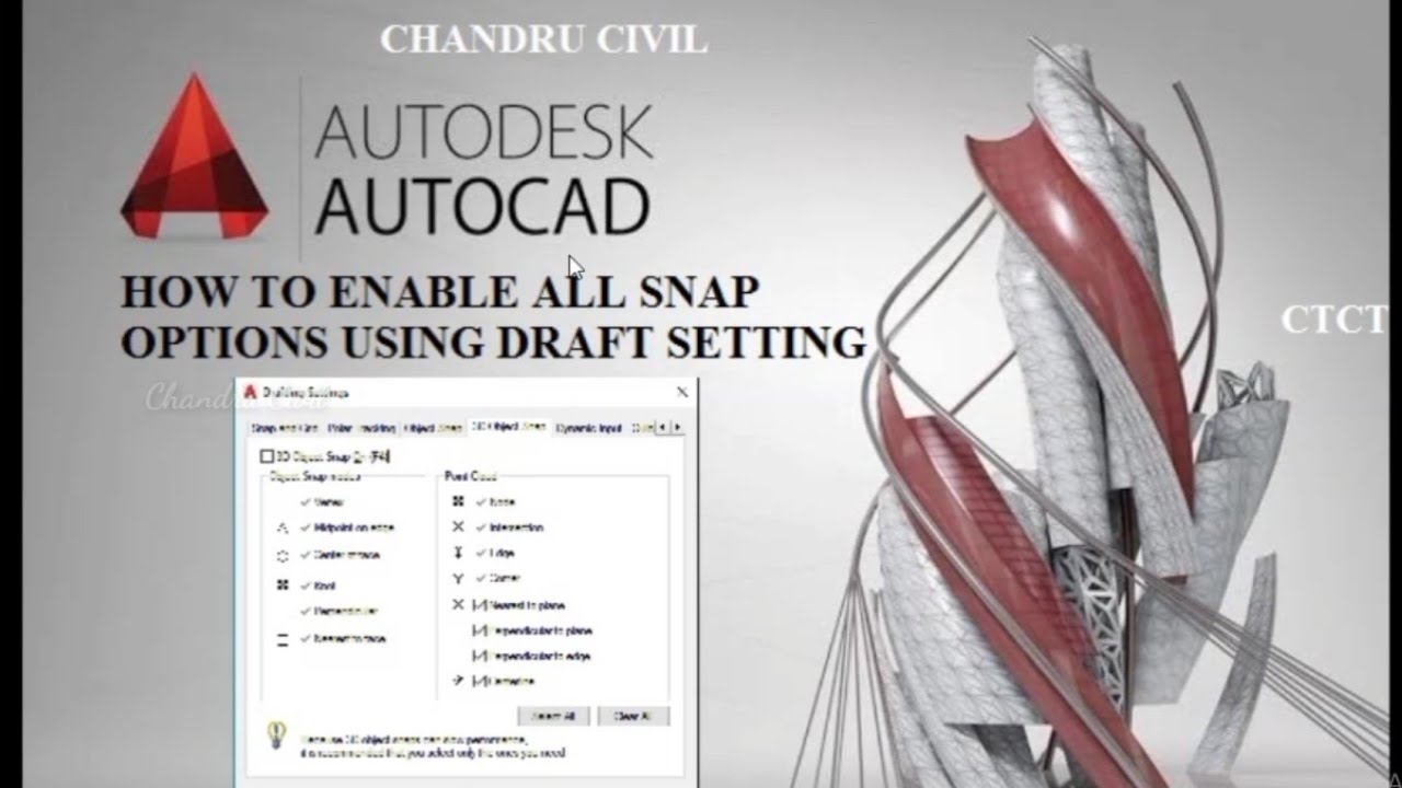 How to enable all snap options using Draft Settings|AutoCAD Draft ...