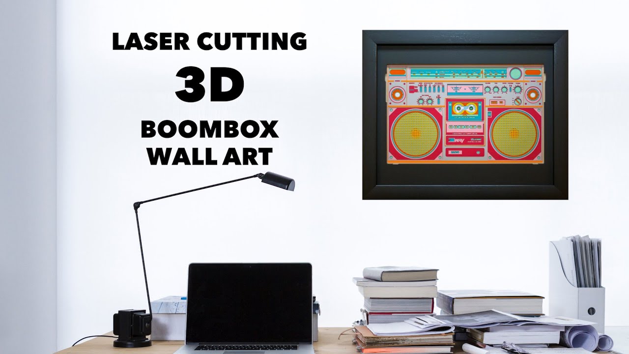 Laser Cutting Paper Stereo Boombox Artwork (3D Stacked Layers) - YouTube