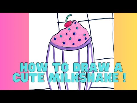 How to draw a cute MILKSHAKE | Draw Along for Kids, Fun! - YouTube