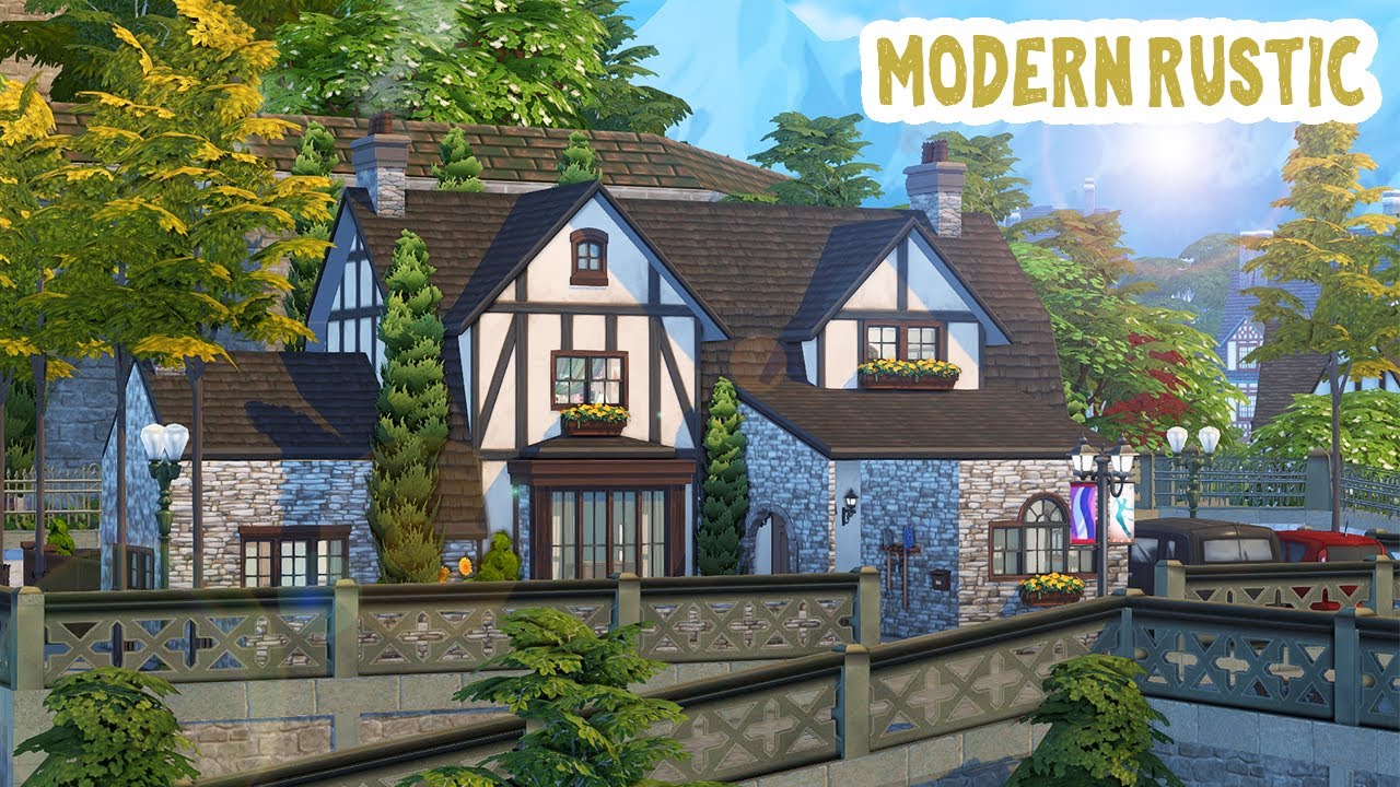 Modern Rustic || The Sims 4 Family Home: Speed Build - YouTube