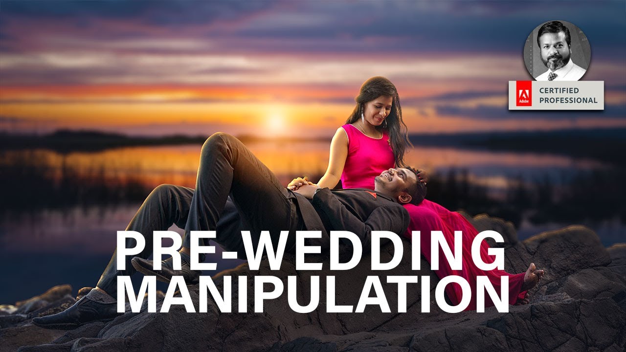Pre wedding photoshop manipulation tutorial step by step in hindi - YouTube
