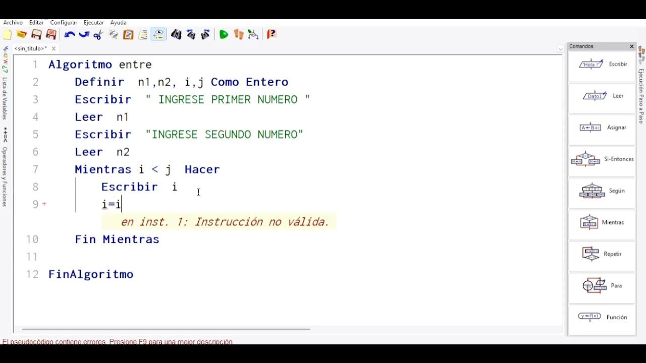 Algoritmo : IMPRIME LOS NÚMEROS QUE ESTAN, ENTRE DOS NUMEROS YA ...