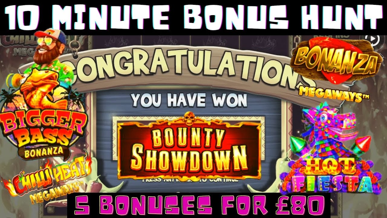 10 MINUTE BONUS HUNT, 5 BONUSES FOR £80 INCLUDING, Bigger Bass Bonanza ...