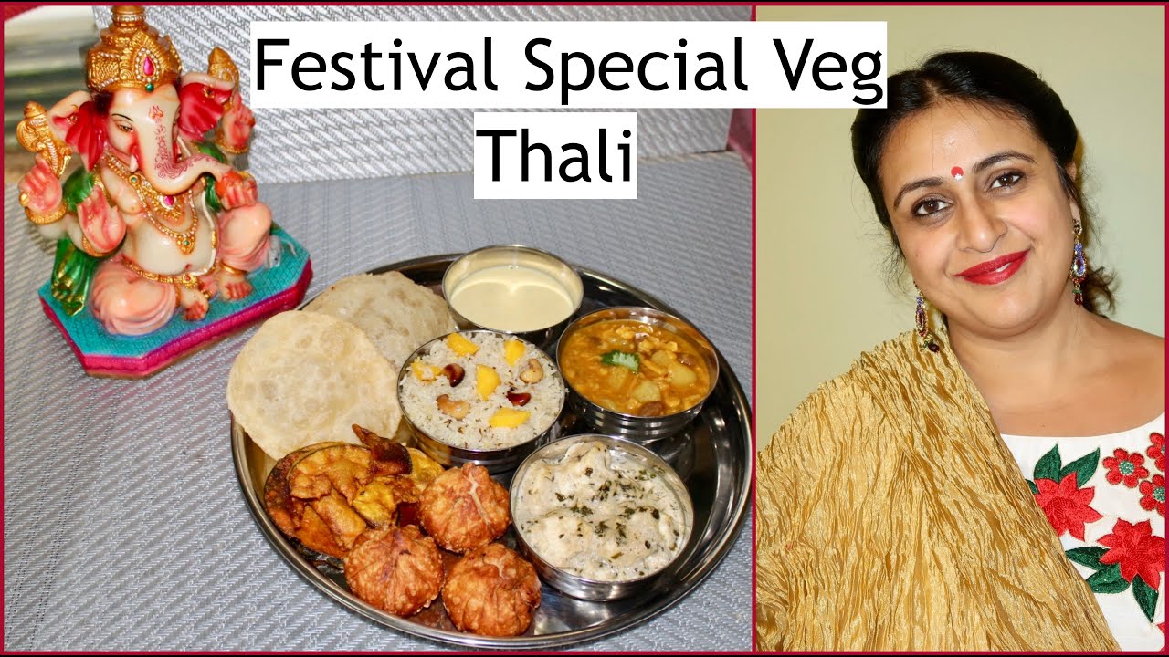 Ganesh Chaturthi Special Veg. Thali | No Onion No Garlic Thali ...
