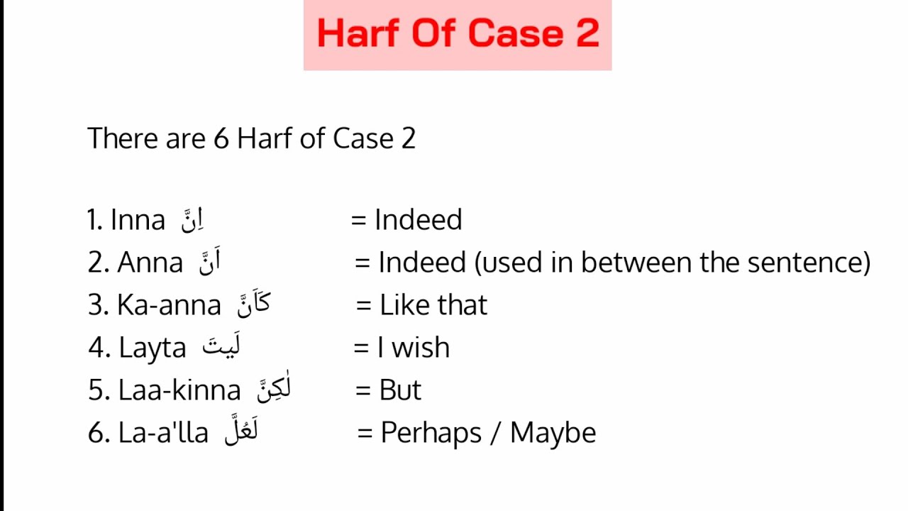 Easy Arabic Lesson 52 | Harf Of Case | Harf Mansion | Introduction to ...