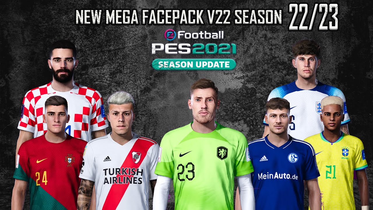 NEW MEGA FACEPACK V22 SEASON 22/23 || PES 2021 SP & INFERNO PATCH ...