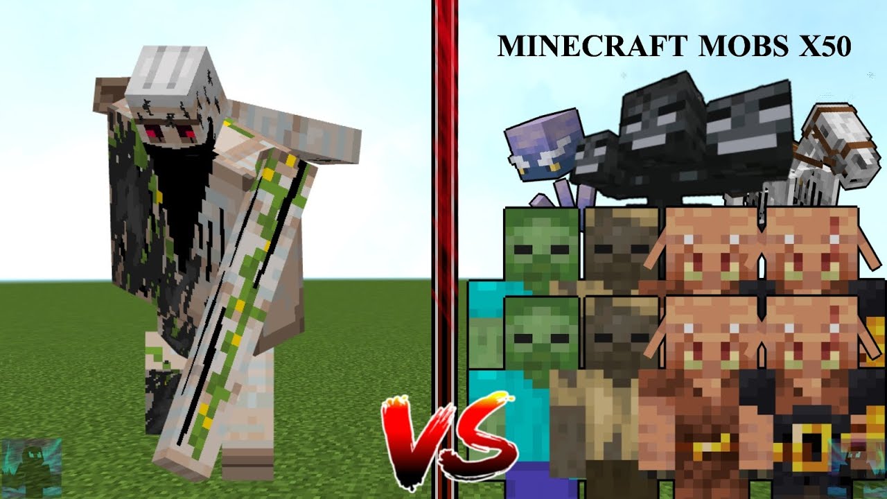Distorted Iron Golem vs Minecraft Mobs x50 | Minecraft Mob Battle in ...