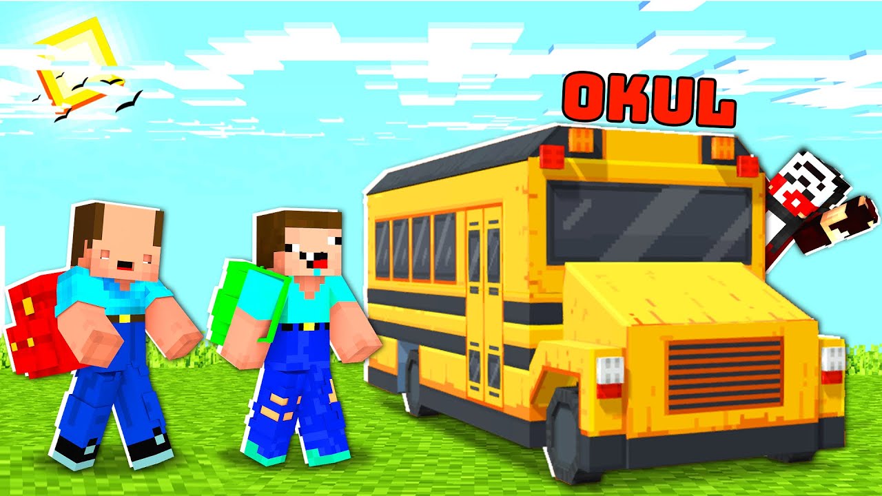 TERS MASKE KÖYE OKUL YAPIYOR !! - Minecraft - YouTube