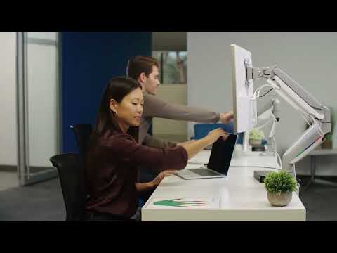 Suport pentru monitor Kensington One Touch, cu un brat ajustabil, gri deschis
