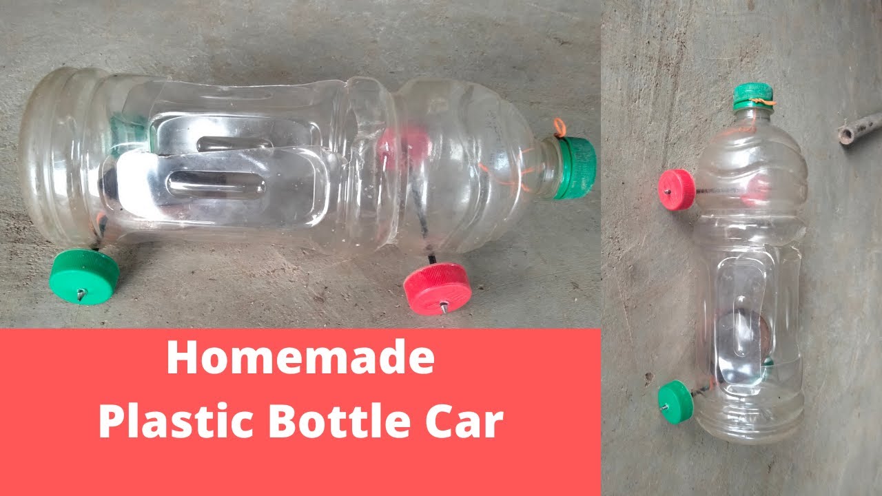 How to Make A Homemade Plastic Bottle Car | How to Make A Rubber Band ...