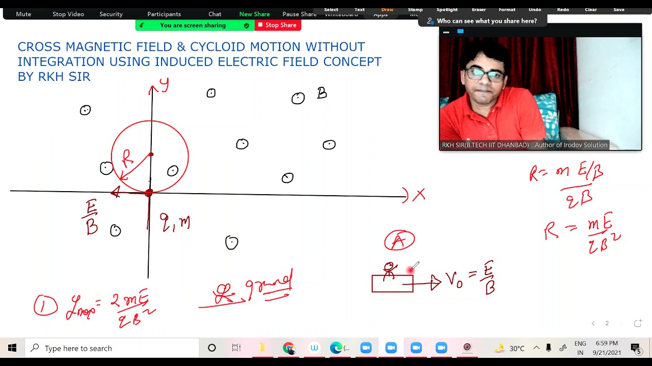 Lecture-11: Cycloid Motion very easy Cross E and B without integration ...