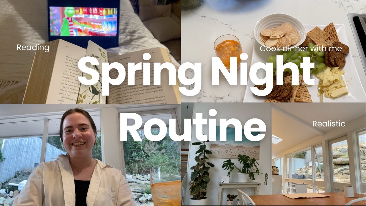My Realistic 11pm Spring Night Routine | self care, cooking, reading ...