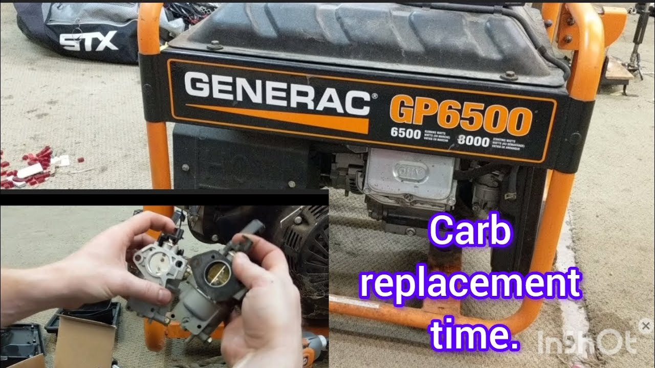 Generac GP6500 / 5500 / 7500 carburetor replacement - YouTube