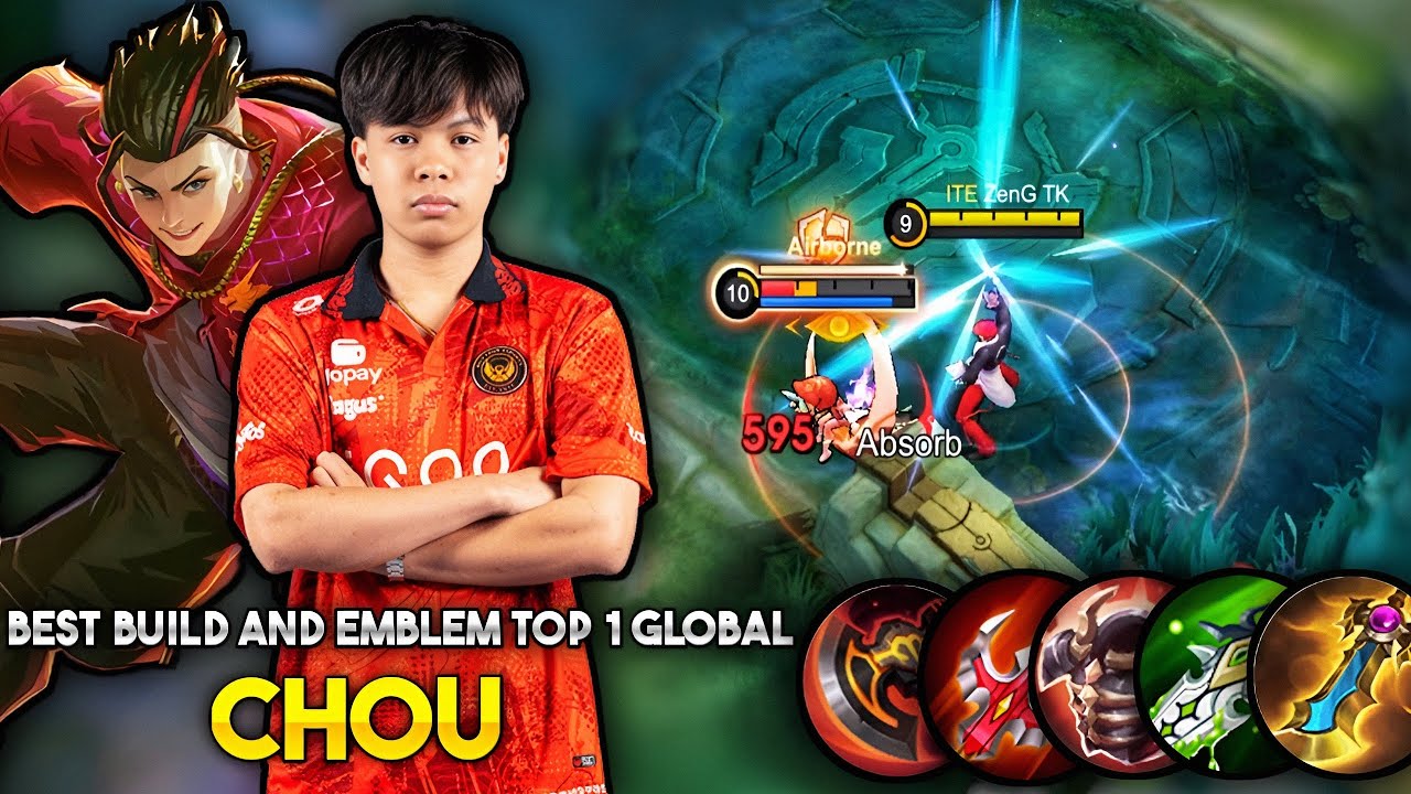 CHOU BEST BUILD AND EMBLEM 2025 | TOP 1 GLOBAL CHOU BUILD AND EMBLEM ...