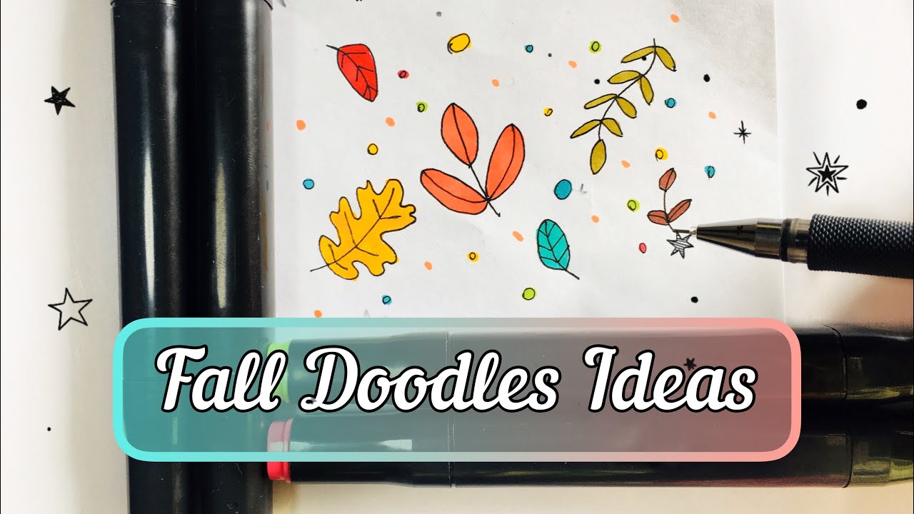 🍃🍂 Fall Sketchbook Ideas | Autumn leaf doodles - YouTube