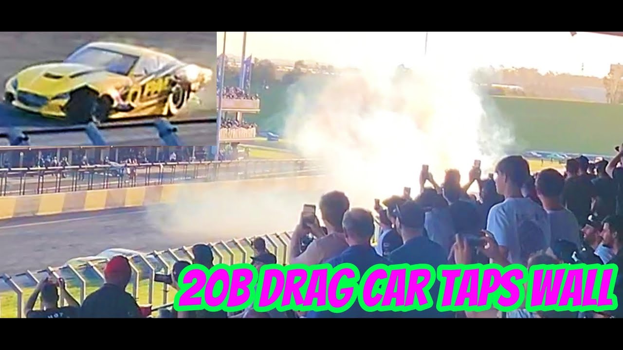 20b rotary drag car hits the wall at World Time Attack Sydney - YouTube