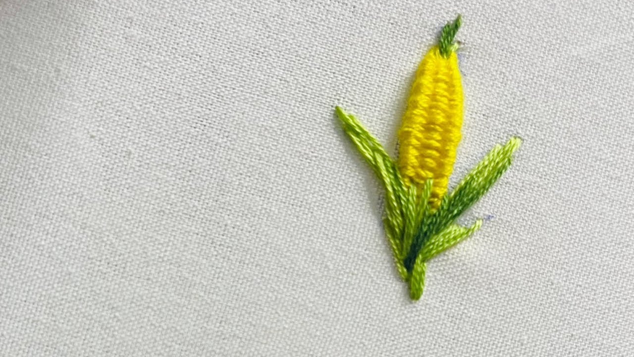 How to embroider corn - YouTube