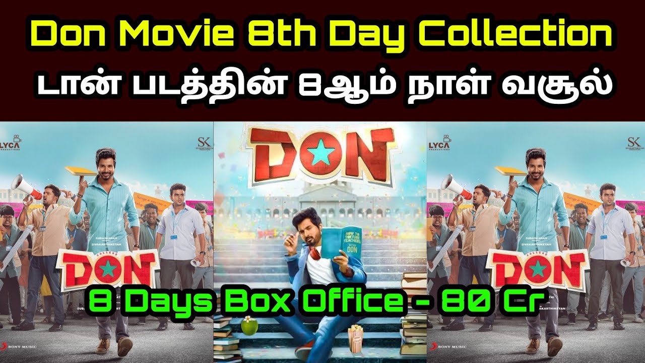 Sivakarthikeyan DON Movie 8th Day Worldwide Official Box Office ...