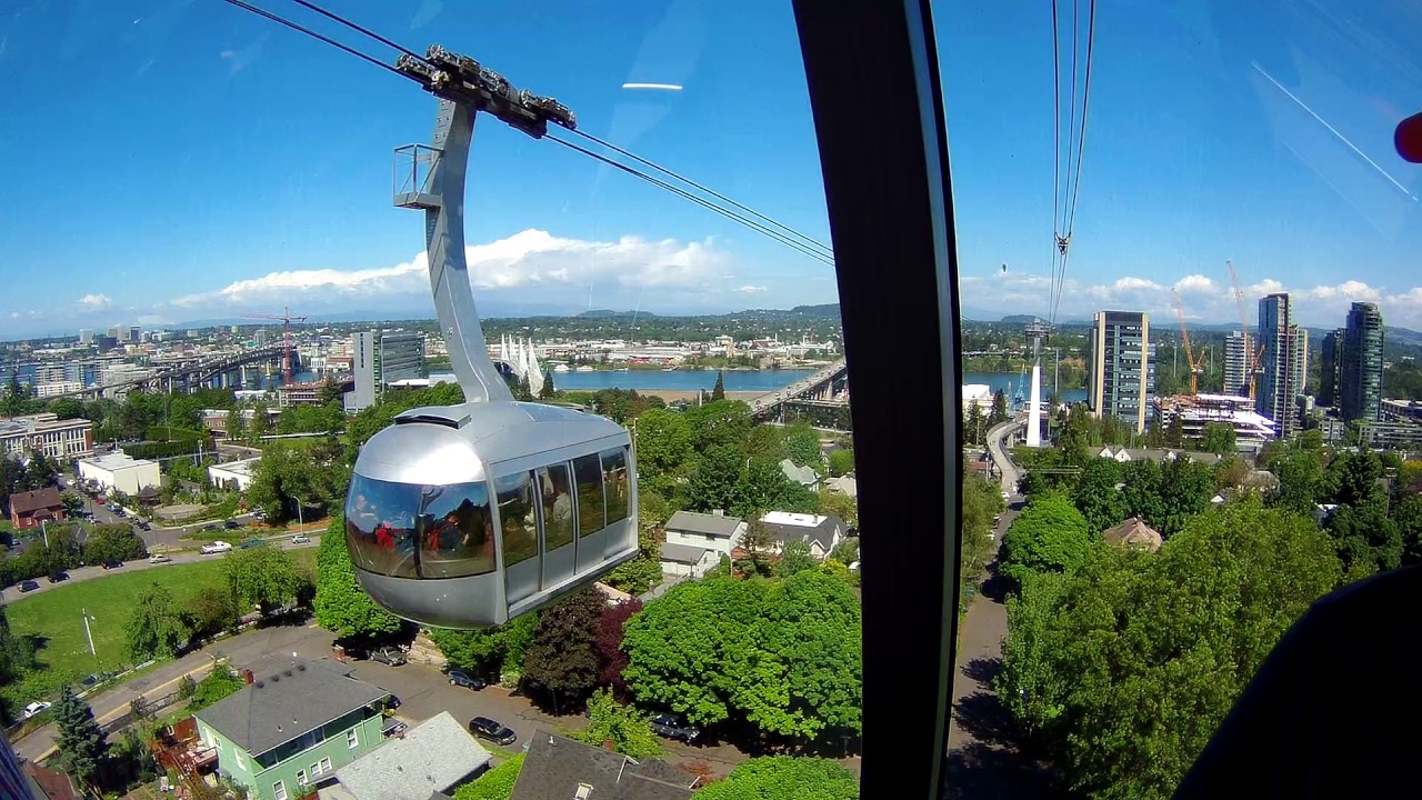 Amazing Views from the Aerial Sky Tram Gondola in Portland, Oregon ...
