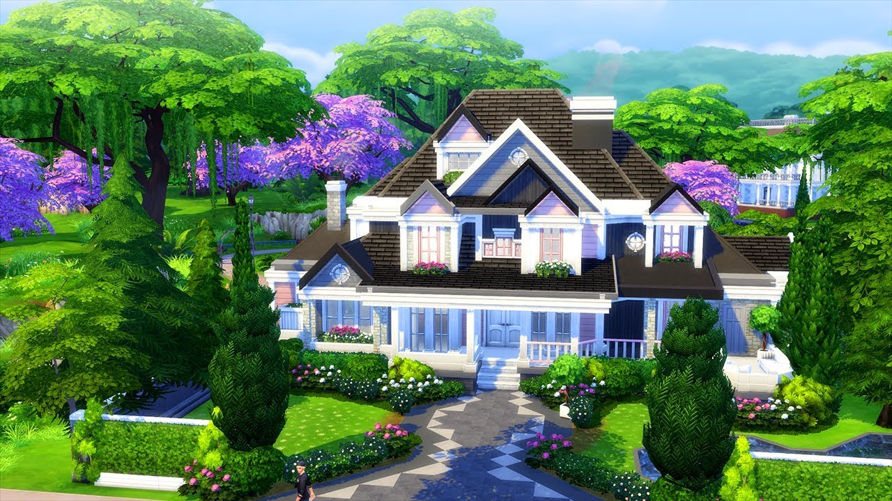 THE SIMS 4 PRETTY SUBURBAN HOME | Speed Build - YouTube