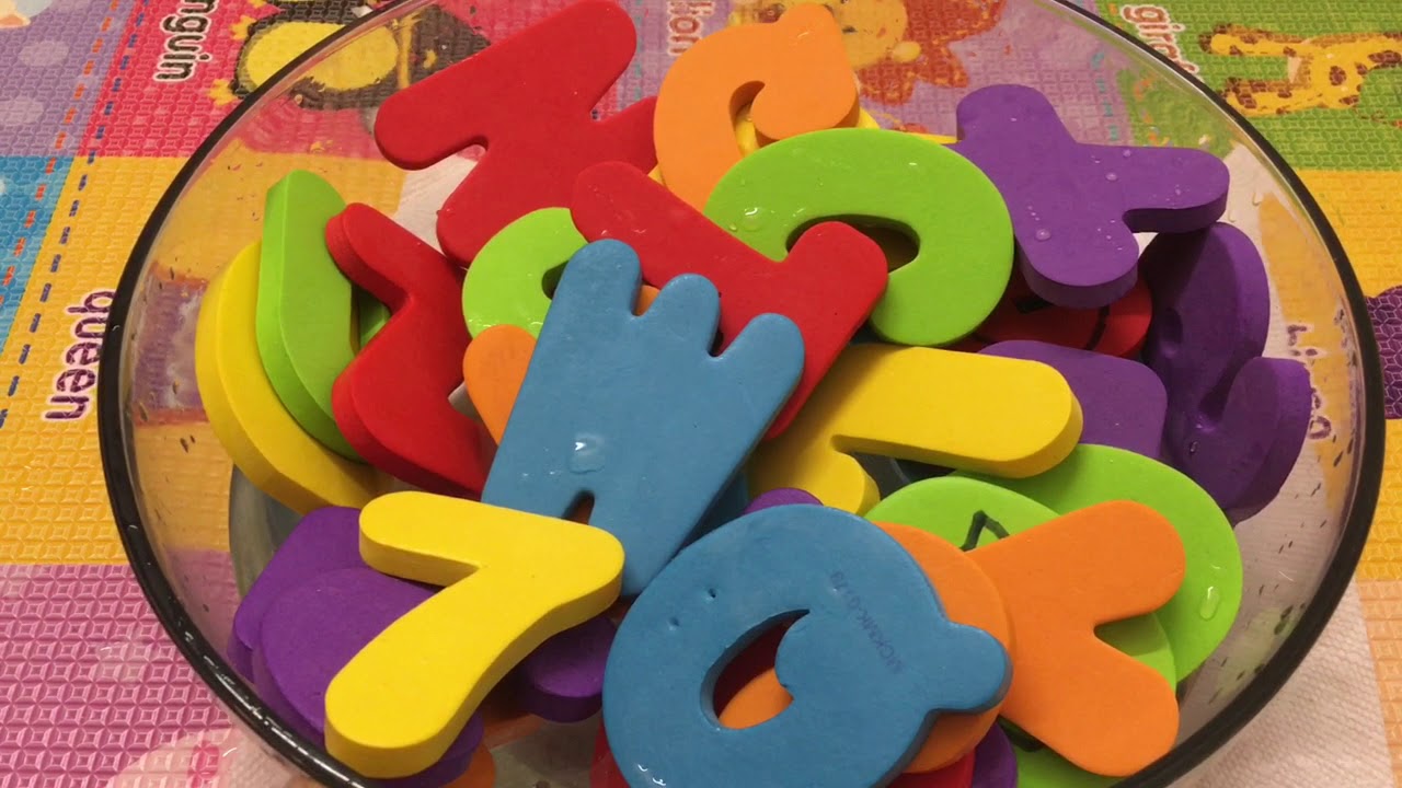 Munchkin Letters and Numbers Bath Toys in Telugu - YouTube