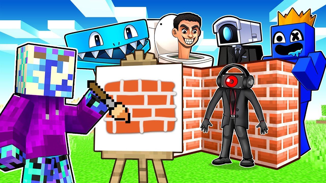 DRAW to SURVIVE With SPEAKER FAMILY in Minecraft! - YouTube