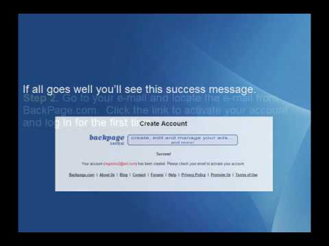 How to Create a BackPage Classifieds Account - YouTube
