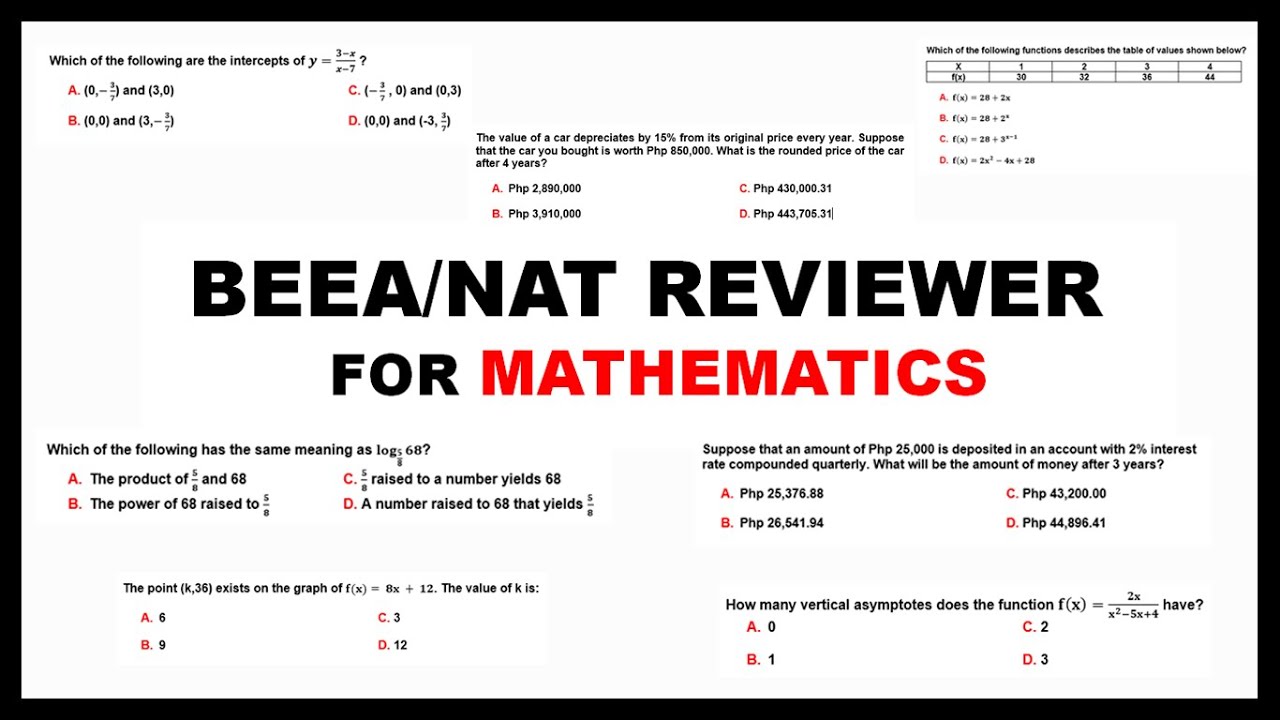 BEEA OR NAT REVIEWER FOR MATHEMATICS - YouTube