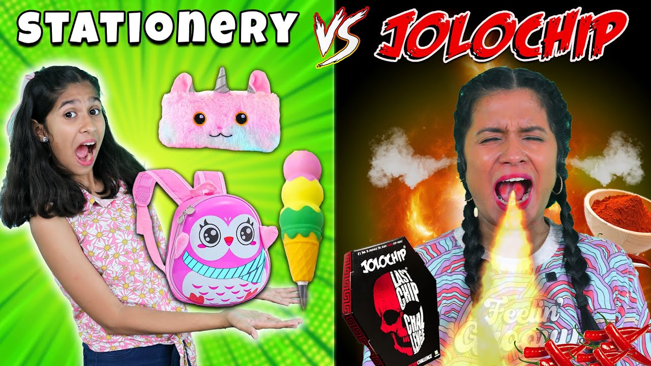 🔥 JOLO CHIP🔥 VS STATIONERY CHALLENGE | Pari's Lifestyle - YouTube