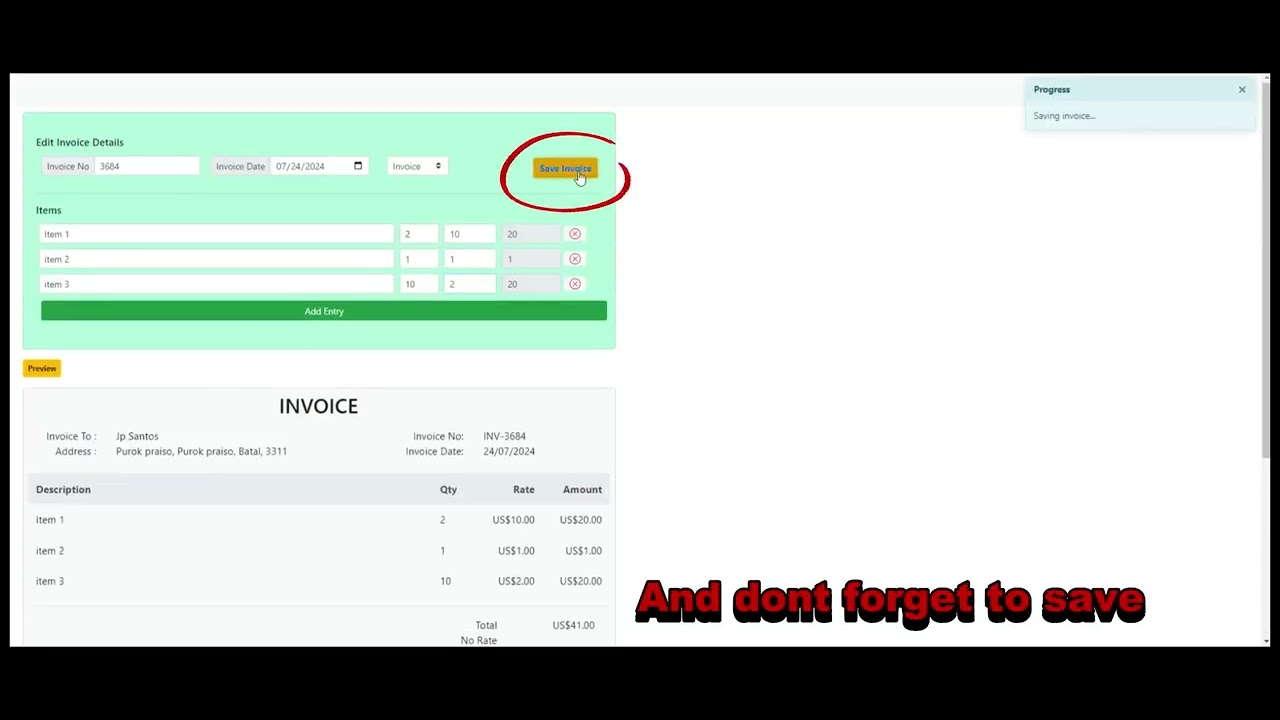 Invoicing Using Gsheet Youtube
