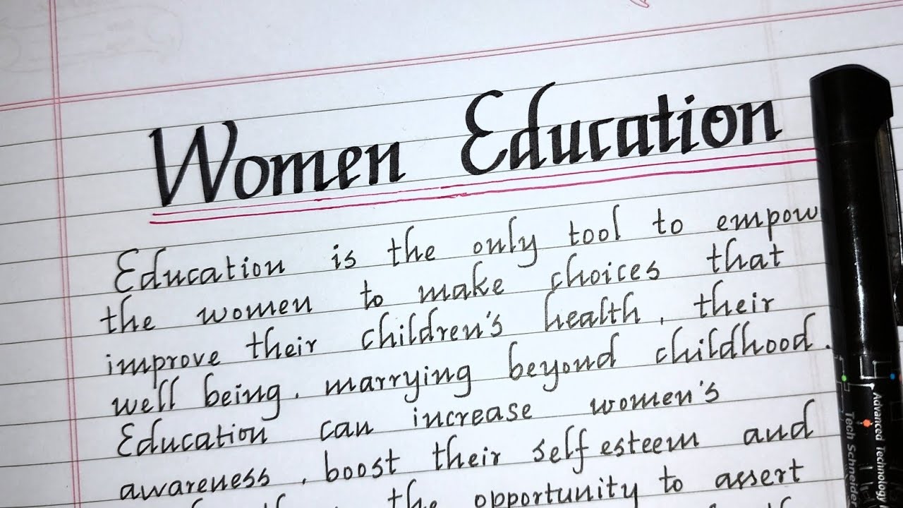 Women Education-Paragraph Writing || neat and clean handwriting ...