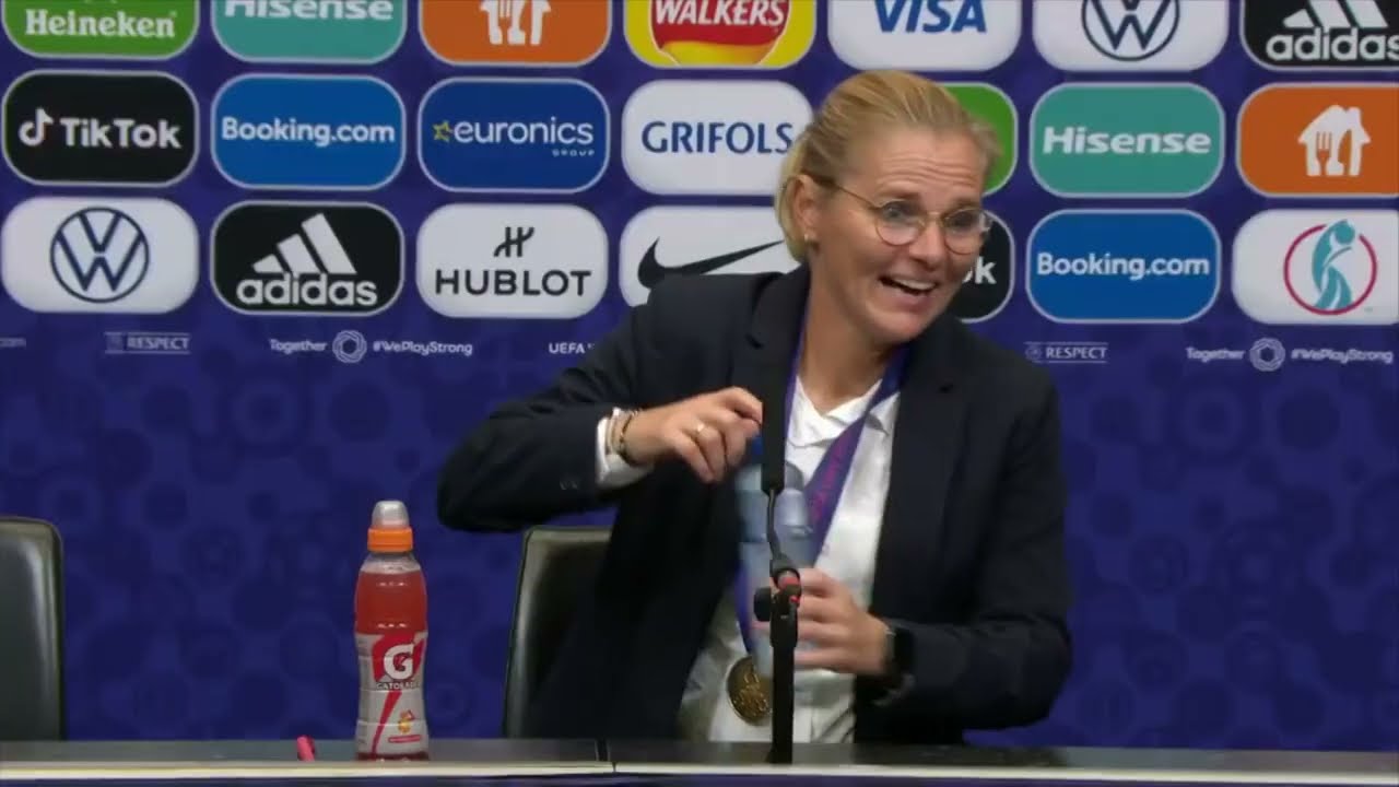 'It's coming home!' England players storm press conference chanting ...