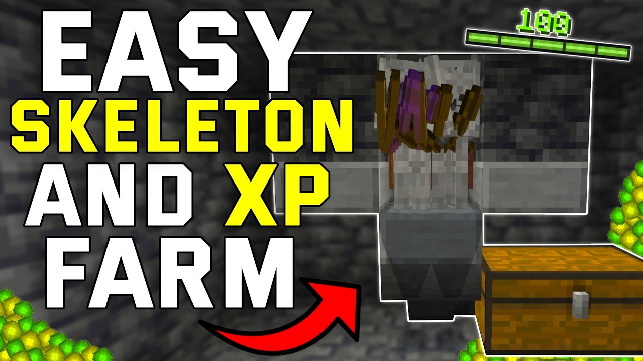 EASY Skeleton Spawner XP Farm Minecraft 1.21+ (Bedrock,Mcpe,Ps4,Xbox ...