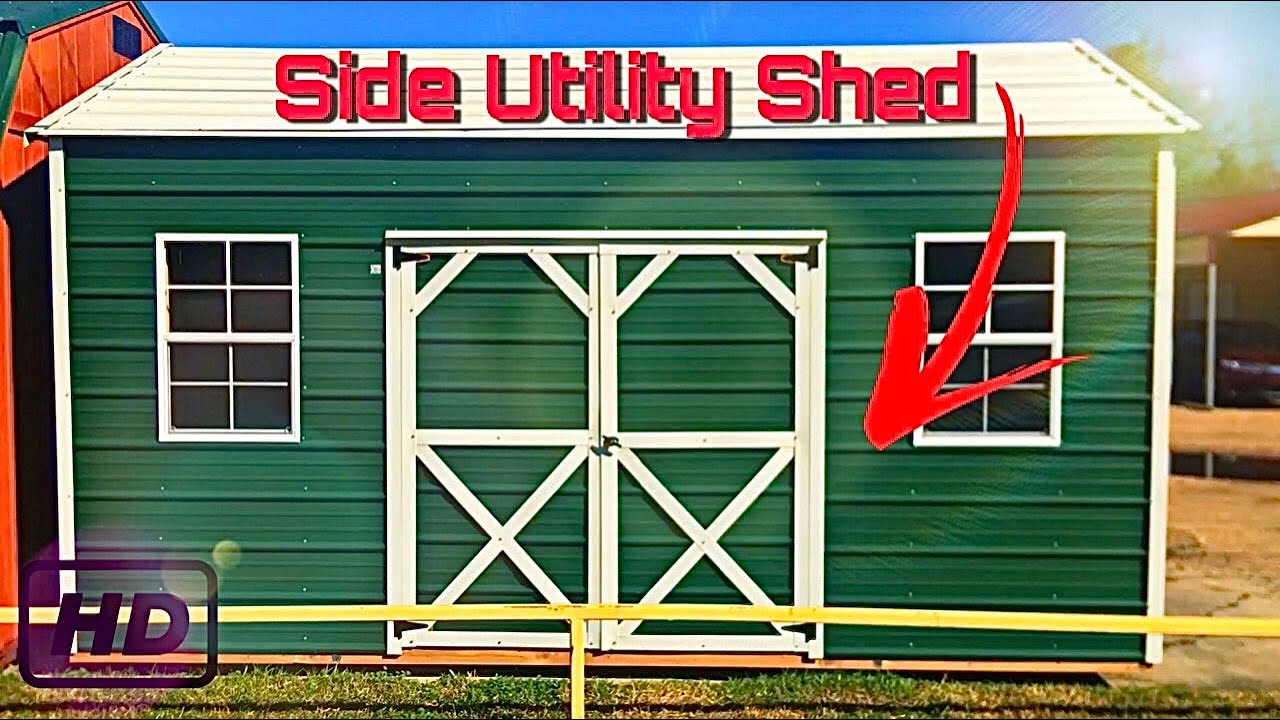 Trell Portable Buildings (Derksen) Side Utility Shed with 2 windows ...