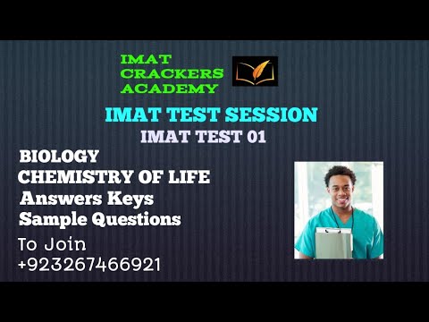 Answers keys IMAT TEST 01 Chemistry Of Life - YouTube