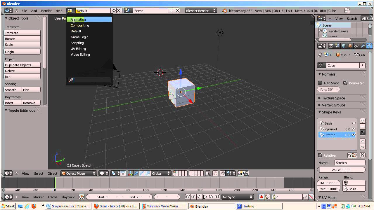 Ira Krakow's Blender 3D 2.62 Shape Keys Tutorial - YouTube