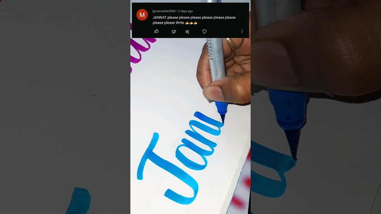 brushpen calligraphy #calligraphy #handwriting - YouTube