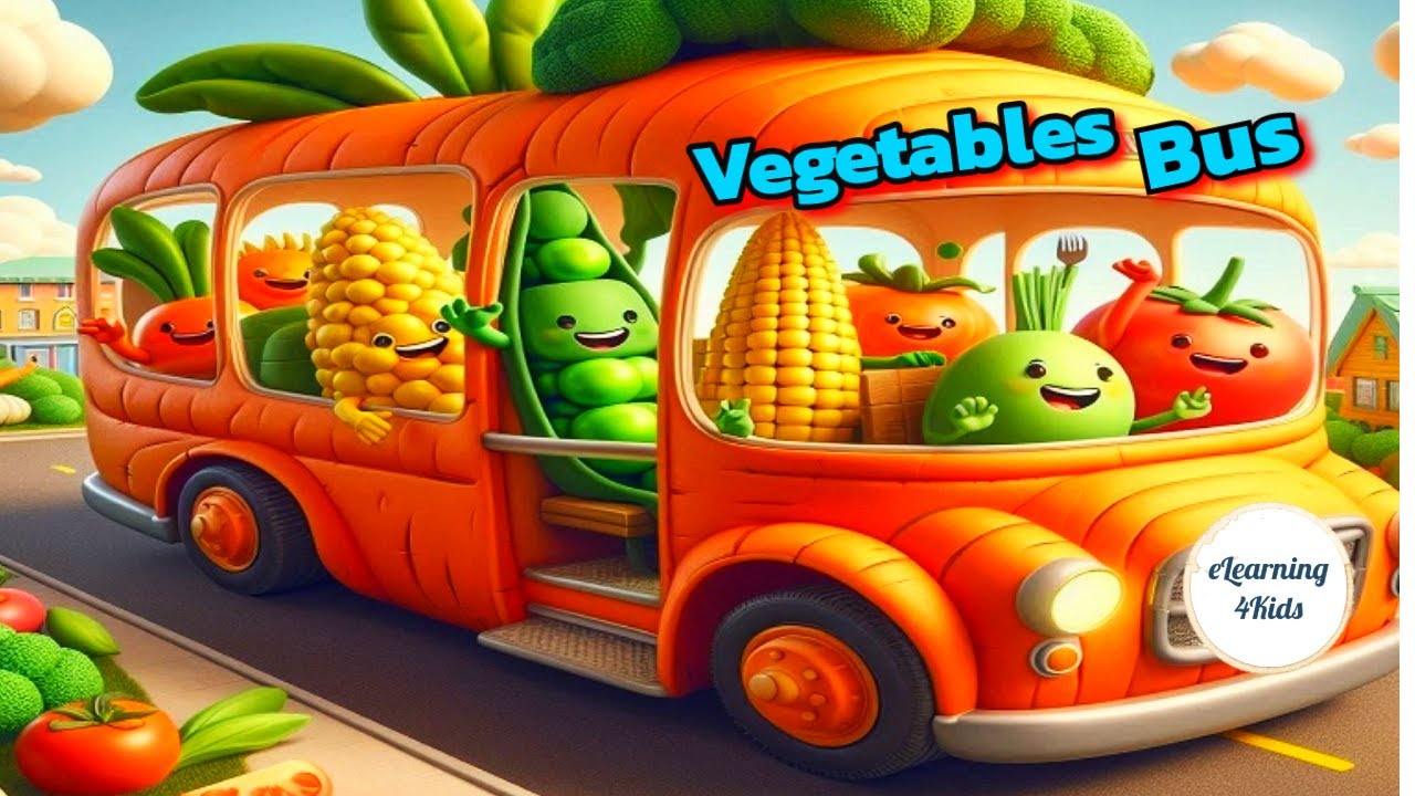 Wheels on the Bus Vegetables Version | Nursery Rhymes | Kids Songs ...