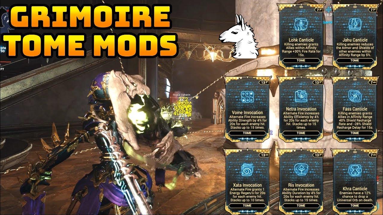 Let's Play Warframe - How to Get Tome Mods - Grimoire Mod Farm - YouTube