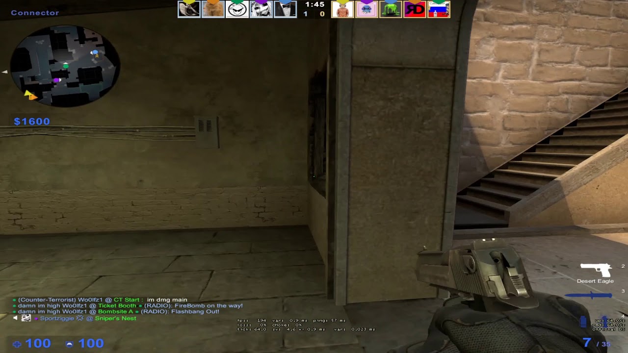 Cs:Go mirage deagle one tap | Conector to top mid - YouTube