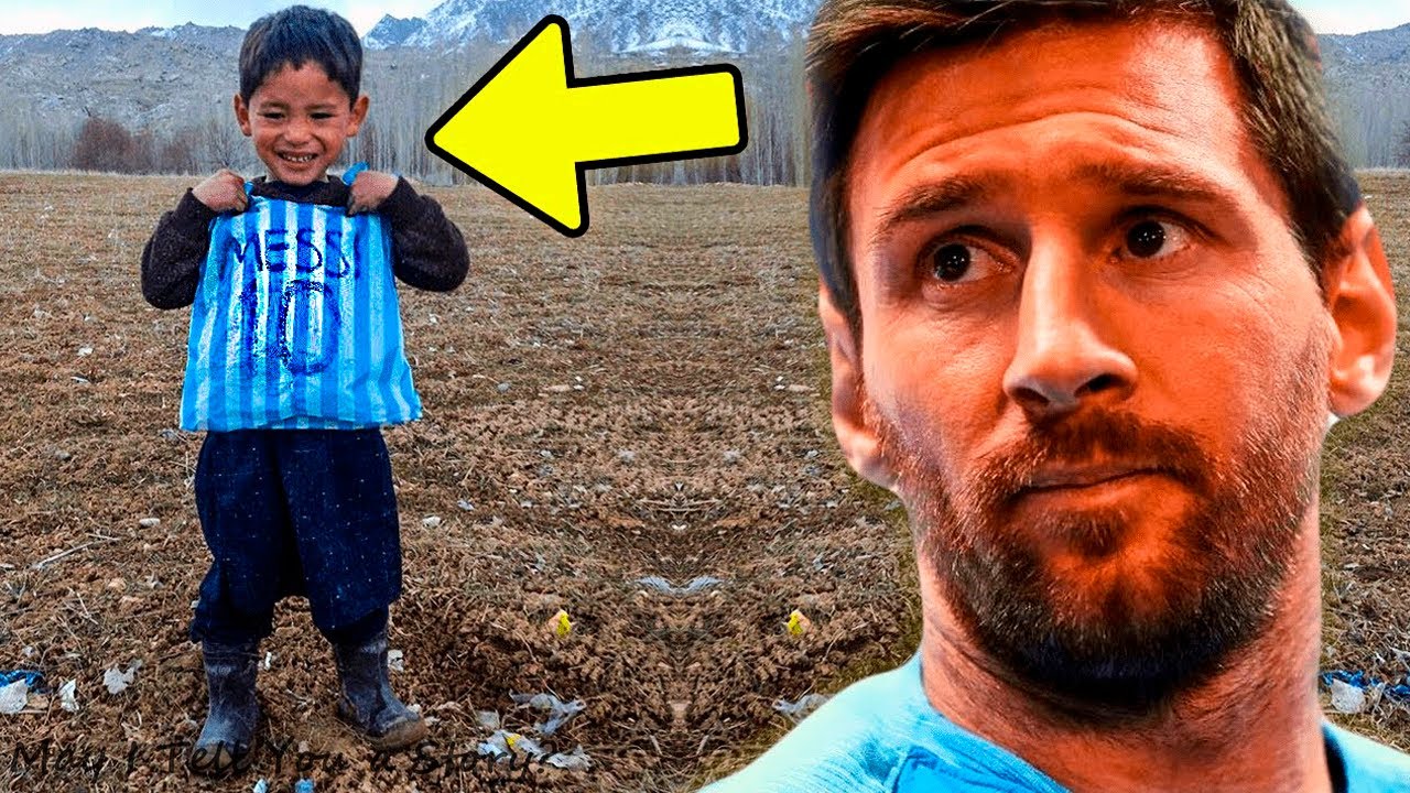 Poor boy played football with a trash bag. Messi saw the photo and did ...