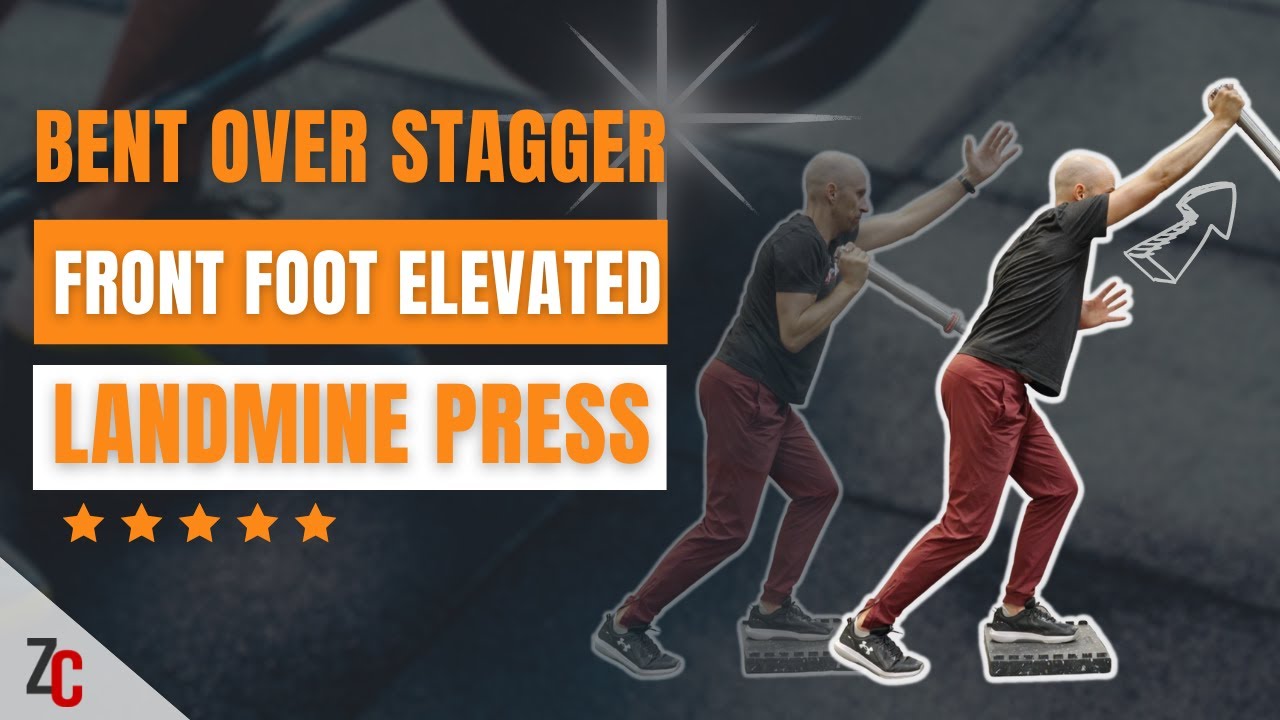 Bent Over Stagger Front Foot Elevated Landmine Press - YouTube