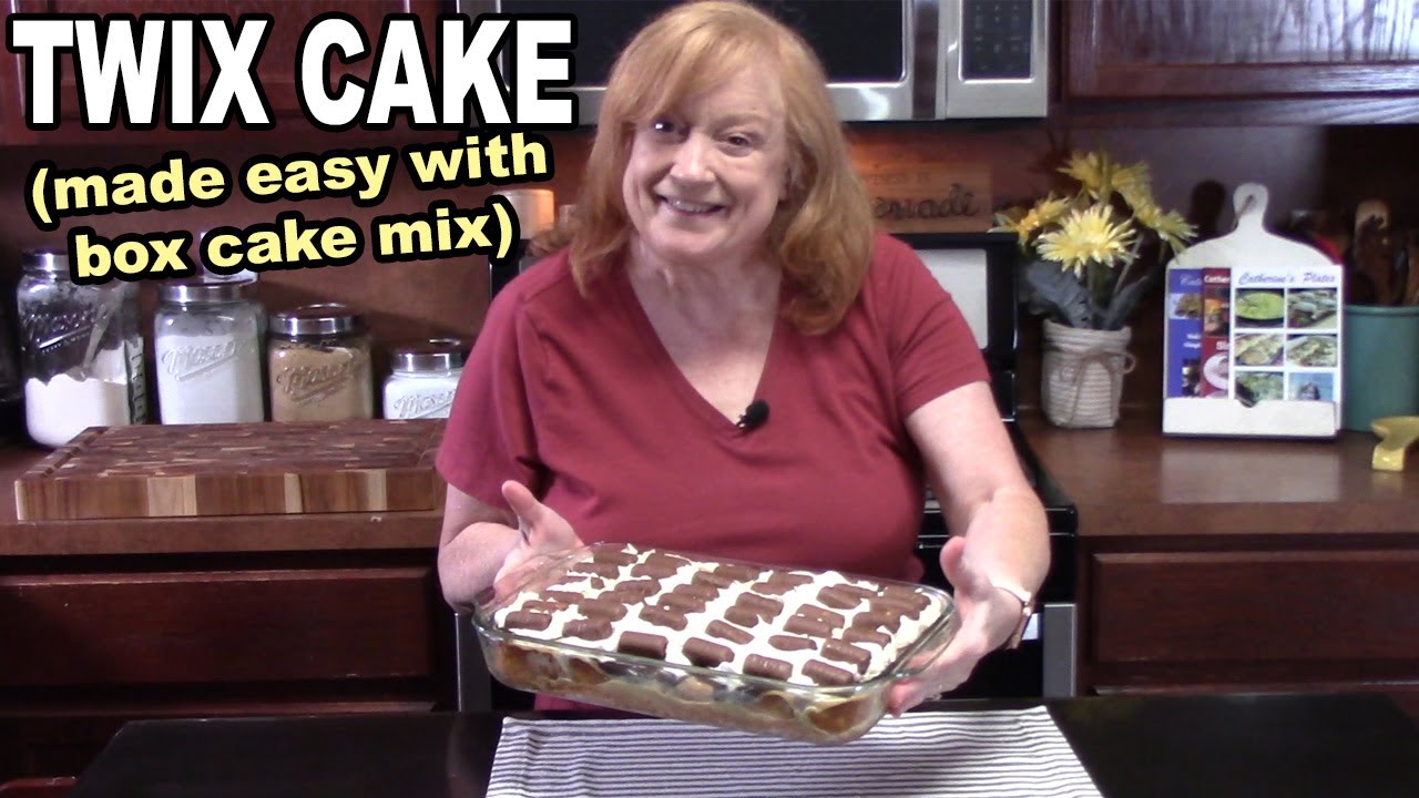 TWIX CAKE Made Easy with Box Cake Mix - YouTube