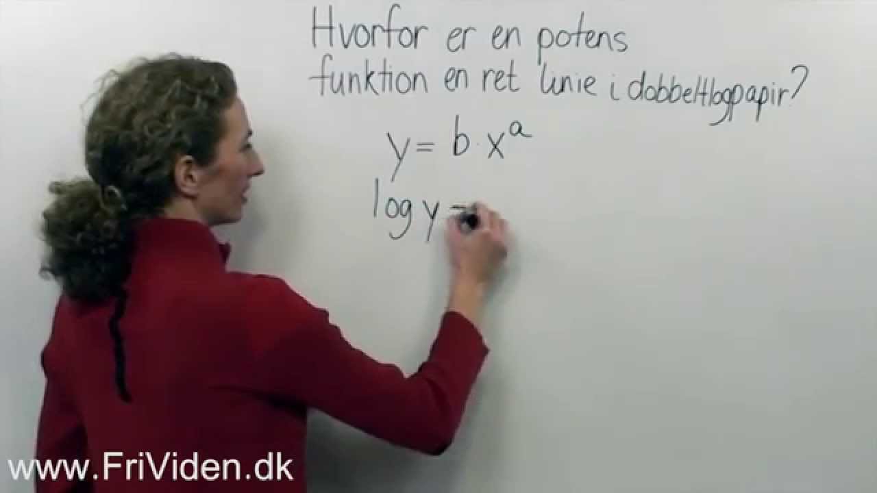 Bevis for at en potens funktion er en ret linie i dobbelt log papir ...