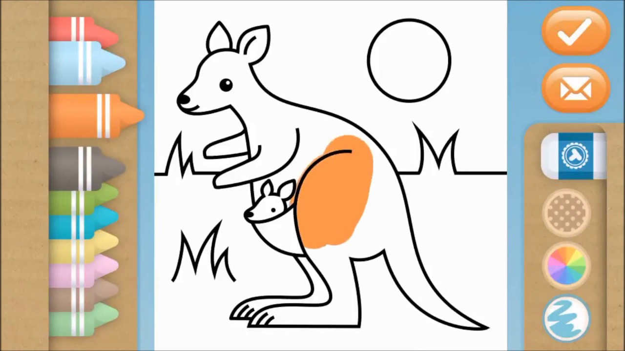 Coloring a Kangaroo | Coloring channel for toddlers and kids | Mari ...