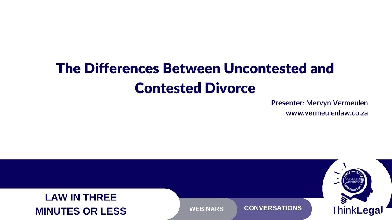 Law In Three Minutes or Less Differences between Contested and ...